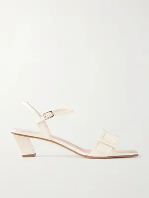 ROGER VIVIER 45 Buckled Leather Sandals - Neutrals