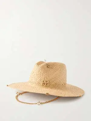 Ruslan Baginskiy Ruslan Baginskiy Embellished Straw Fedora Neutral