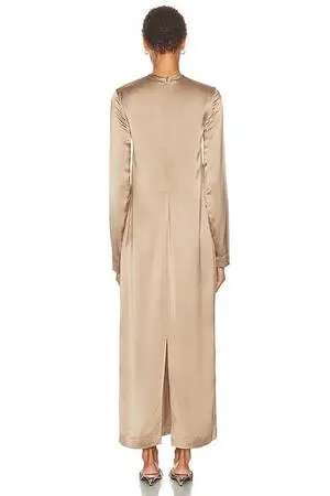 TOTEME Long Satin Dress - Latte