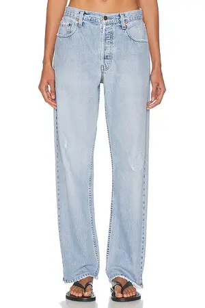 Aligrace Raw Edge Hem Jeans For Women