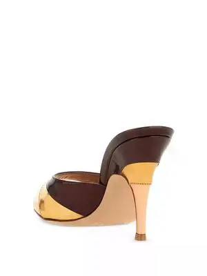 GIANVITO ROSSI Marea Leather Mules - Brown