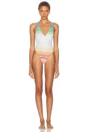 Missoni Metallic Knit One Piece Swimsuit - Multicolor