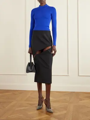 JIL SANDER Ribbed-knit Jersey Sweater - Blue