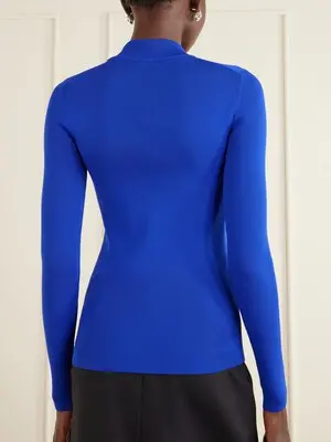 JIL SANDER Ribbed-knit Jersey Sweater - Blue