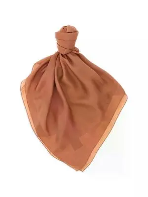 Saint Laurent Cassandre Square Logo Scarf - Brown