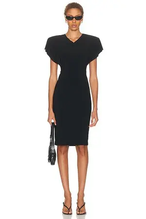 Norma Kamali Cap Sleeve Shoulder Pad Dress