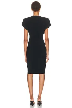 Norma Kamali Cap Sleeve Shoulder Pad Dress