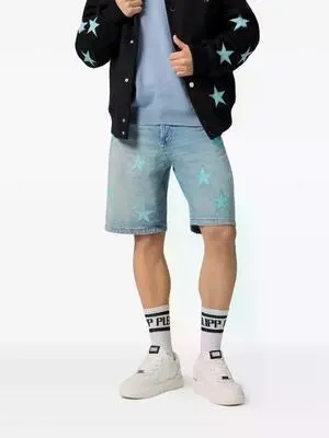 Philipp Plein Star-patch Denim Shorts