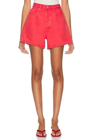 AGOLDE Rhoda Pleated A-line Denim Shorts - Carnival