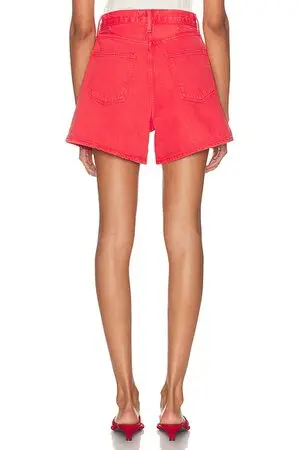 AGOLDE Rhoda Pleated A-line Denim Shorts - Carnival