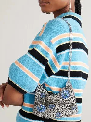 Rabanne Embellished Chainmail Shoulder Bag - Blue