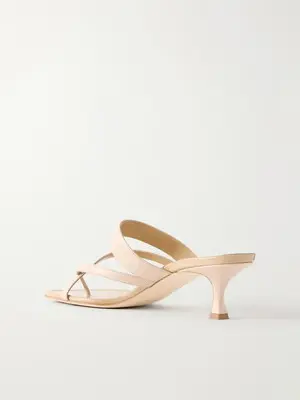 Manolo Blahnik Susa 50 Leather Sandals - Neutrals