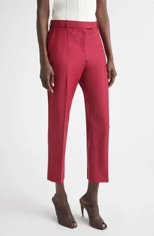 Alexander McQueen Wool & Mohair Bootcut Trousers - Raspberry