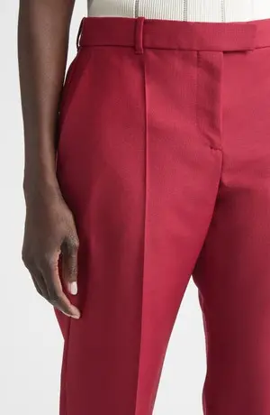 Alexander McQueen Wool & Mohair Bootcut Trousers - Raspberry