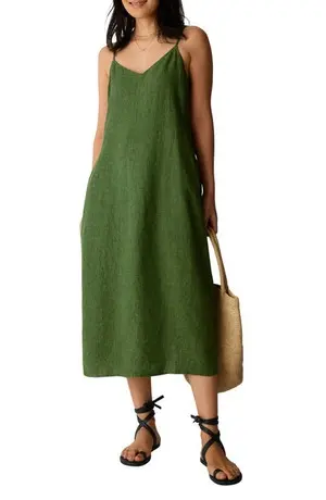 Eileen Fisher Organic Linen Lantern Shift Dress