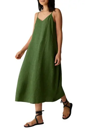 Eileen Fisher Organic Linen Lantern Shift Dress