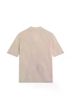 Maison Kitsuné Embroidered Ribbed Polo Shirt - Neutrals