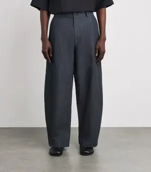 Studio Nicholson Cotton-linen Curved Trousers