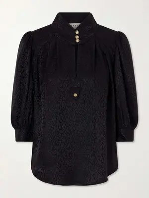 Maison Mayle Silk-satin Jacquard Blouse