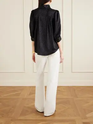 Maison Mayle Silk-satin Jacquard Blouse