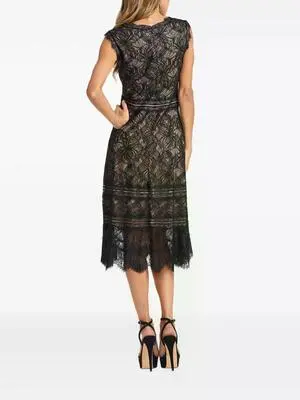 Tadashi Shoji Lace V-neck Tea Length Dress - Black