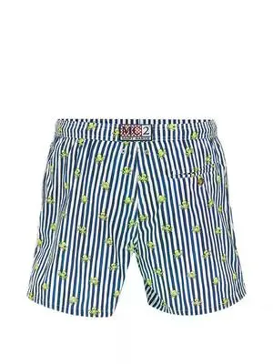 MC2 SAINT BARTH Striped Octopus-print Swim Shorts - Blue
