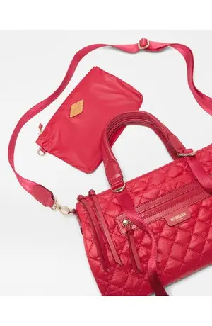 Mz Wallace Small Park Quilted Nylon Satchel - Apple