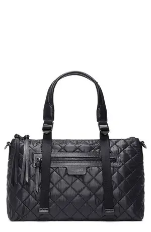 Mz Wallace Small Park Quilted Nylon Satchel - Black