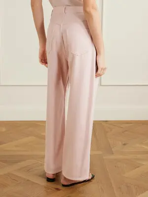 Auralee Wide-leg Silk Denim Jeans - Pink