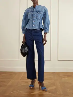 GIANVITO ROSSI Elle 70 Denim Sandals