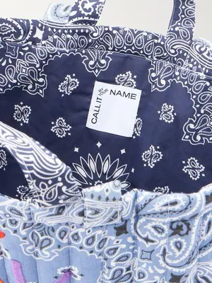 CALL IT BY YOUR NAME Cabas Maxi Embroidered Tote Bag - Blue