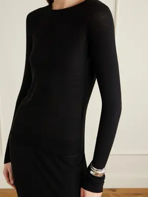 COLLEEN ALLEN Tencel Modal-blend T-shirt - Black