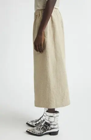 Comme Des Garçons Heavyweight Linen Canvas Crop Wide Leg Pants - Ecru