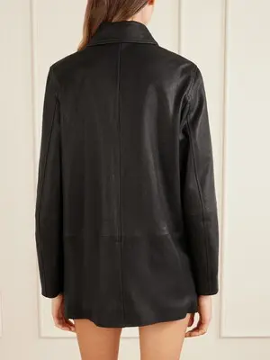 Auralee Textured-leather Longline Jacket