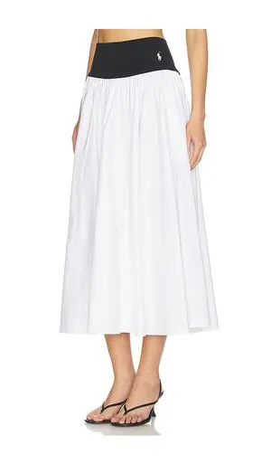Polo Ralph Lauren Midi A-line Poplin Skirt