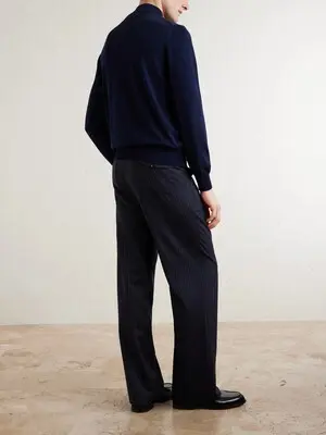Canali Cotton Half-zip Sweater - Blue