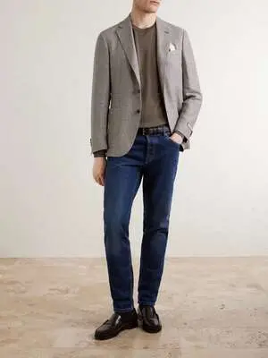 Canali Kei Linen And Wool-blend Blazer