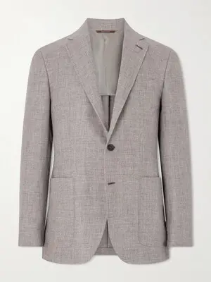 Canali Kei Linen And Wool-blend Blazer - Neutrals