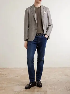 Canali Kei Linen And Wool-blend Blazer