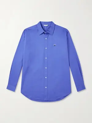 Aimé Leon Dore Logo-embroidered Cotton Shirt - Blue