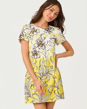 LILLY PULITZER Skirted Romper - Estelle Yellow Bumbley Buzz Engineered Romper