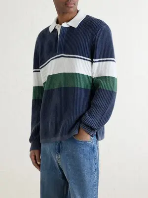 Aimé Leon Dore Knitted Cotton Rugby Polo Sweater