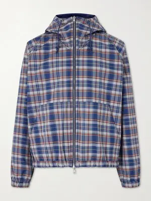 Aimé Leon Dore Reversible Checked Windbreaker Jacket - Blue
