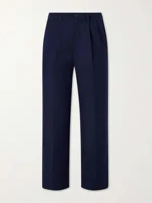 Aimé Leon Dore Straight-leg Pleated Cotton Trousers