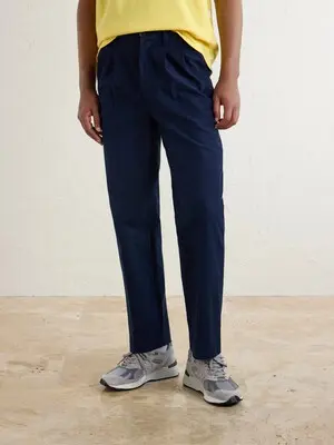 Aimé Leon Dore Straight-leg Pleated Cotton Trousers