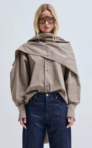 DARKPARK Georgia Draped Top - Neutral