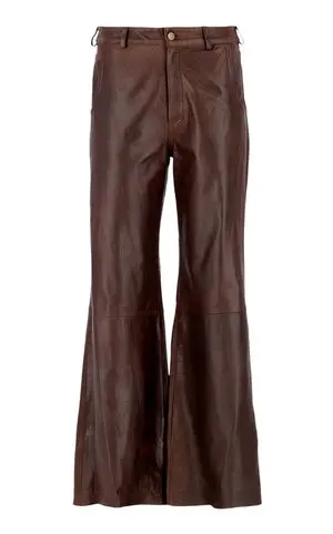 CURATORIA Rivero Leather Pants - Brown