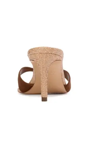 BLACK SUEDE STUDIO Aura Raffia And Suede Mules