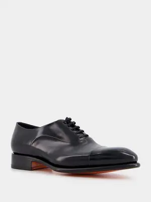 Santoni Polished Leather Oxford Shoes