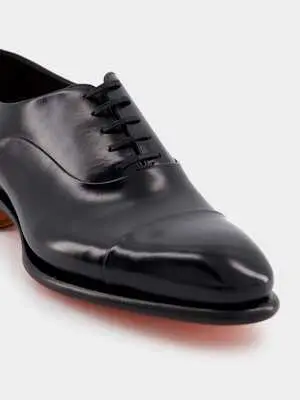 Santoni Polished Leather Oxford Shoes